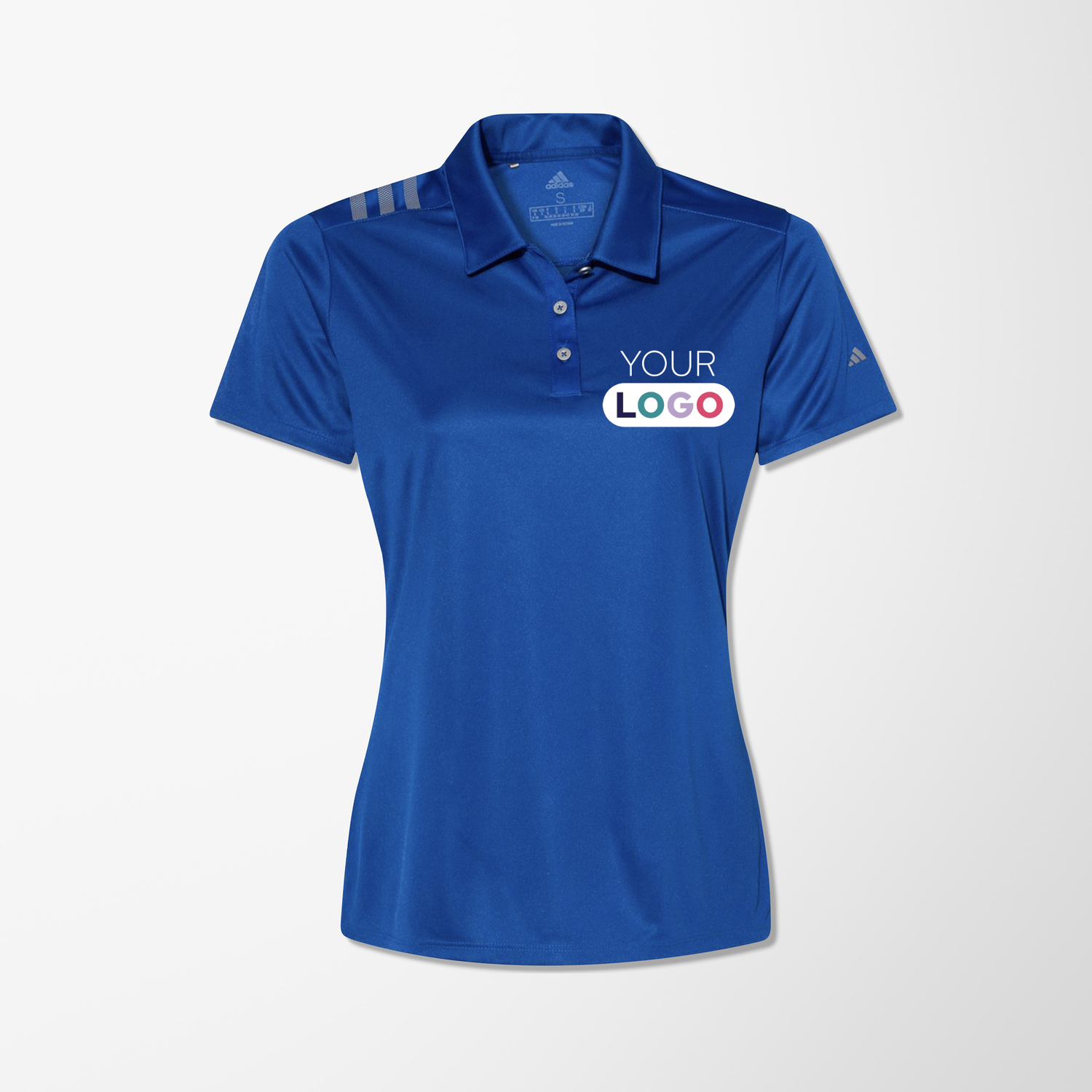 Custom adidas® Women's Striped-Shoulder Polo | Pens.com