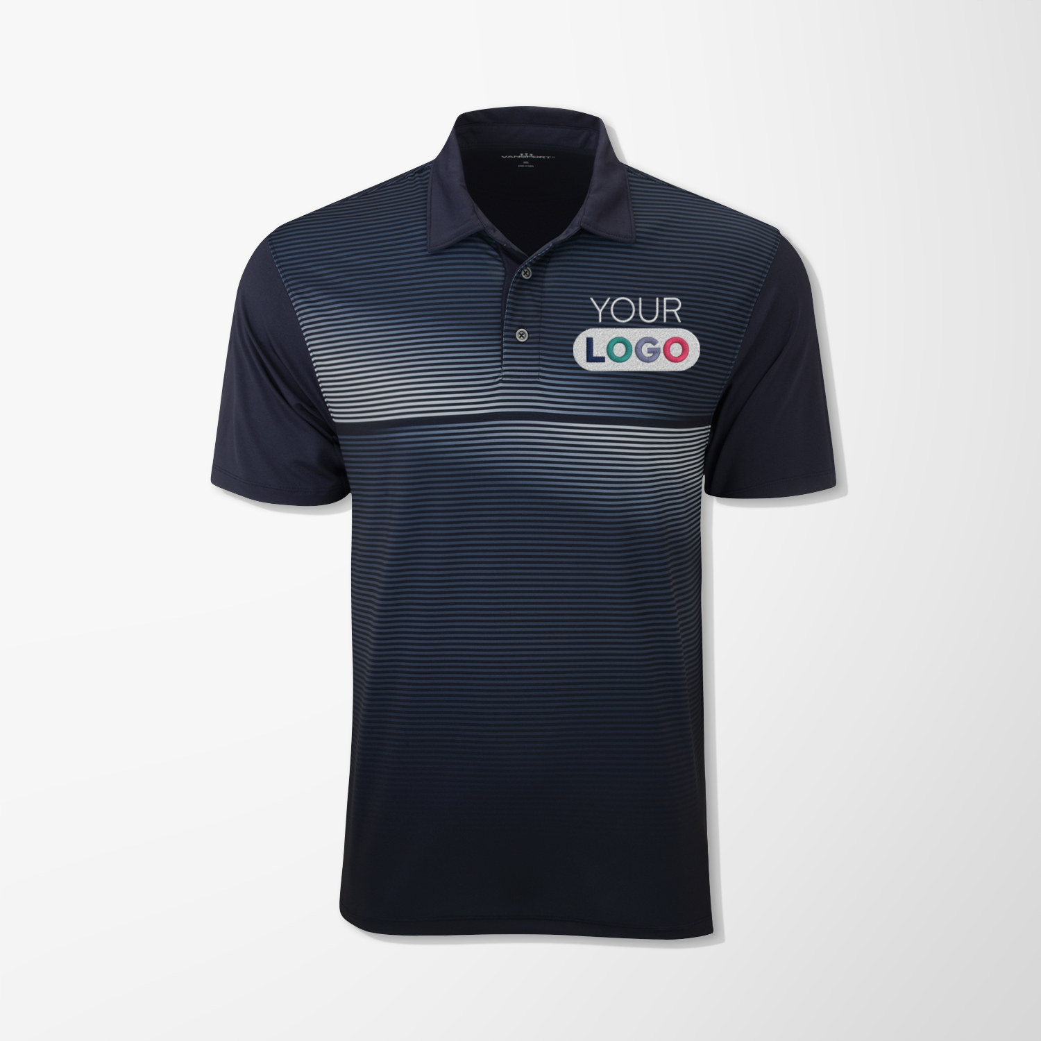 Custom Vansport Men's Striped Highline Polo | Pens.com