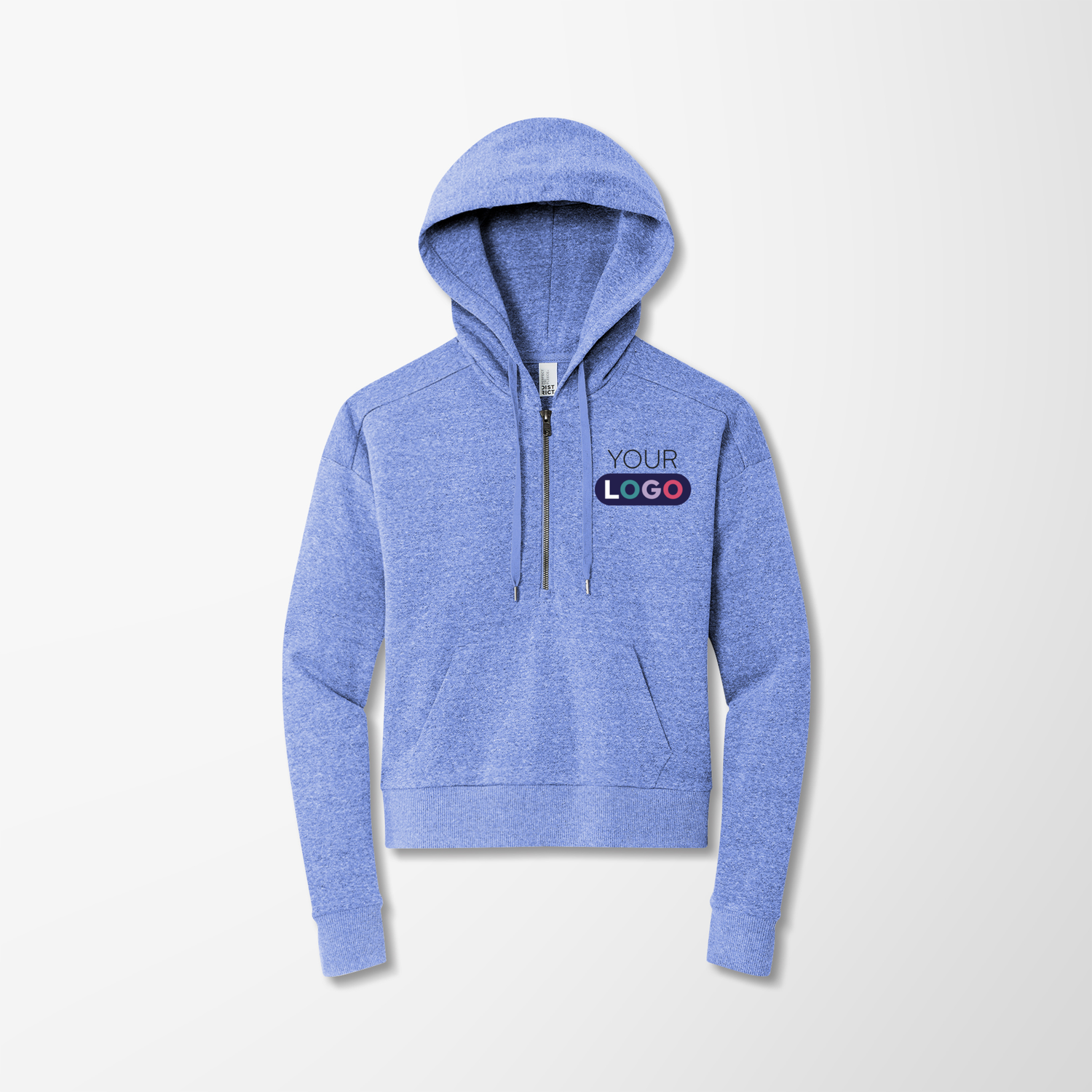 Custom District® Women's Quarter-Zip Fleece Perfect Tri® Hoodie | Pens.com