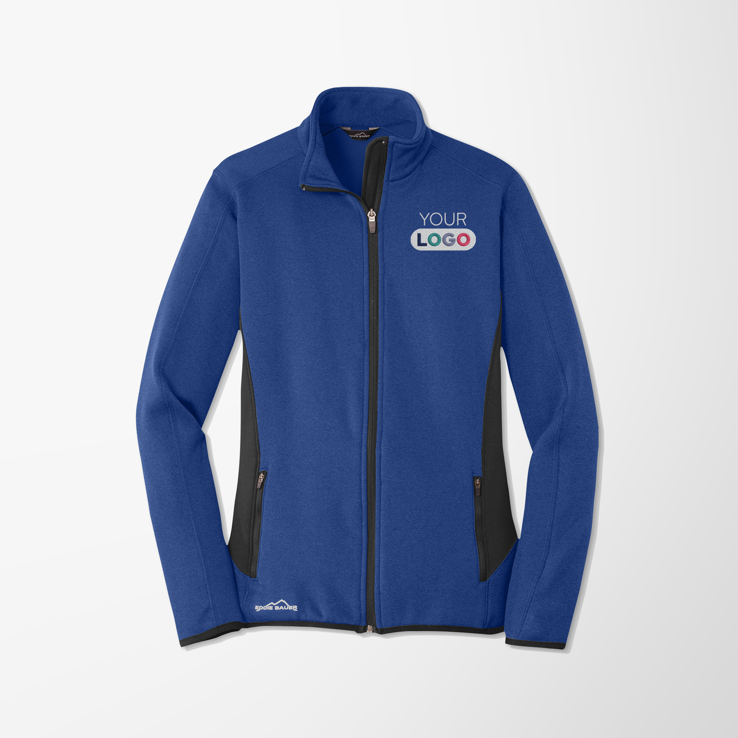 Custom Eddie Bauer® Ladies Full-Zip Heather Stretch Fleece Jacket ...