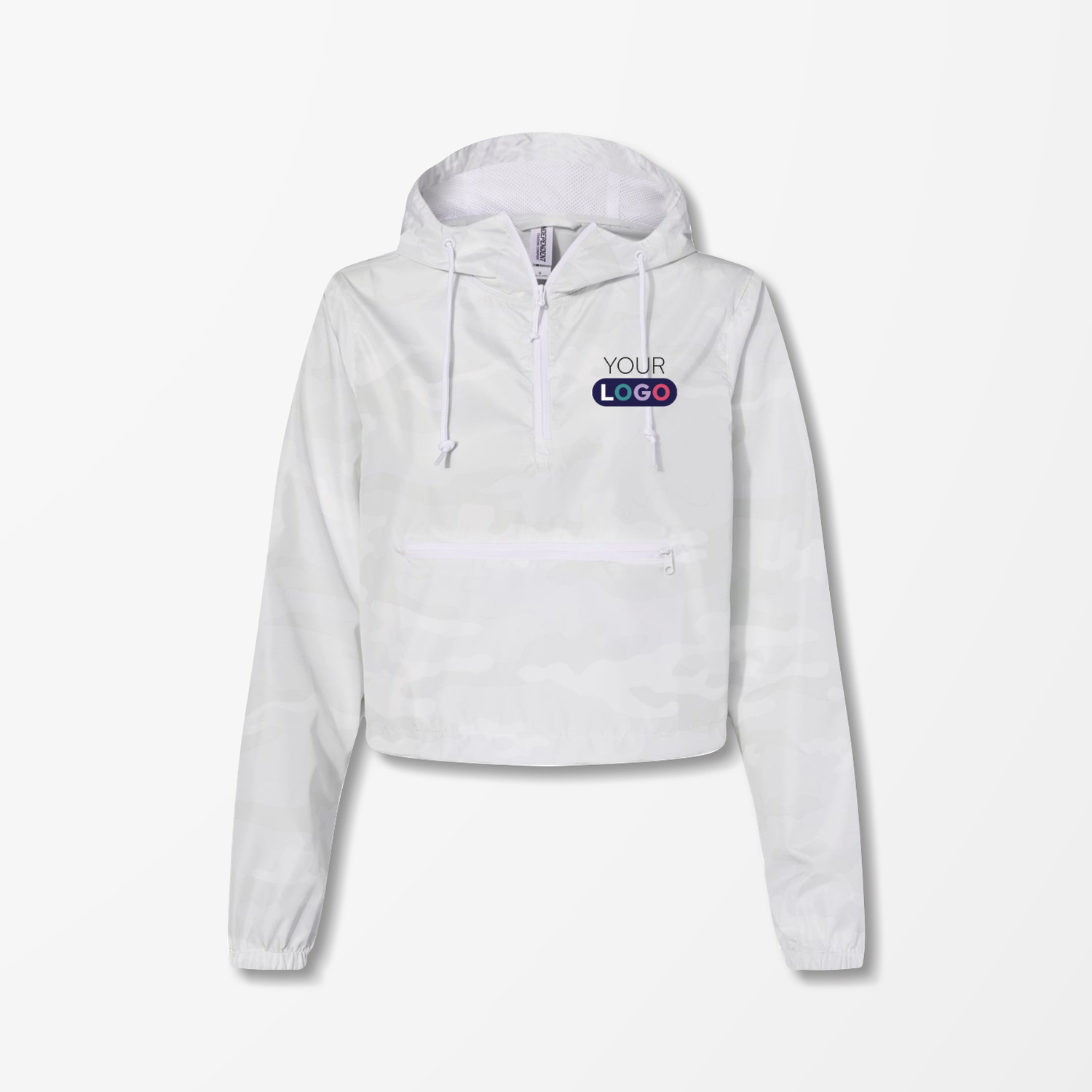 Custom Independent Trading Co. Women's Cropped Quarter-Zip Windbreaker ...