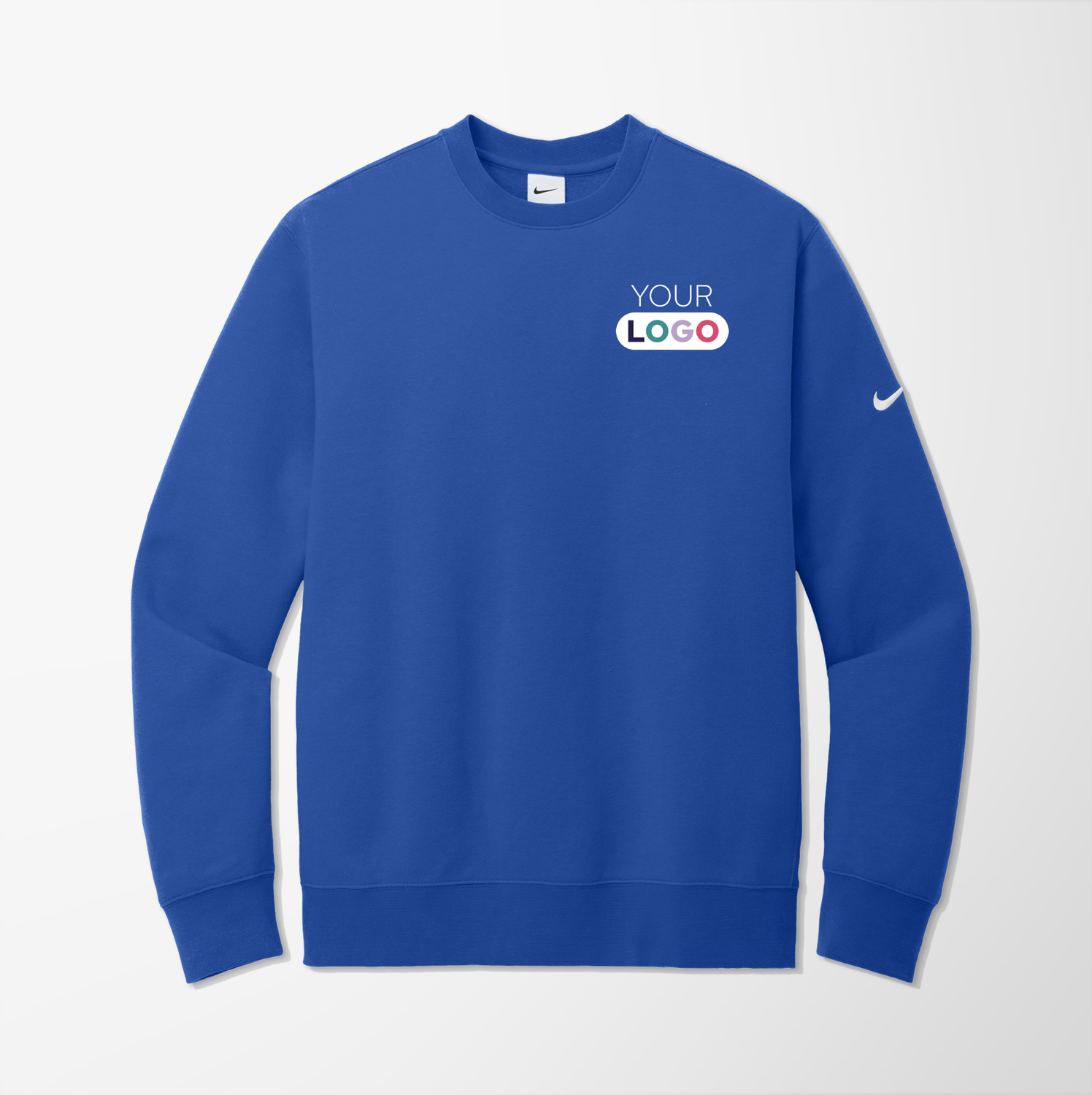 Custom Nike Club Fleece Sleeve Swoosh Crew | Pens.com