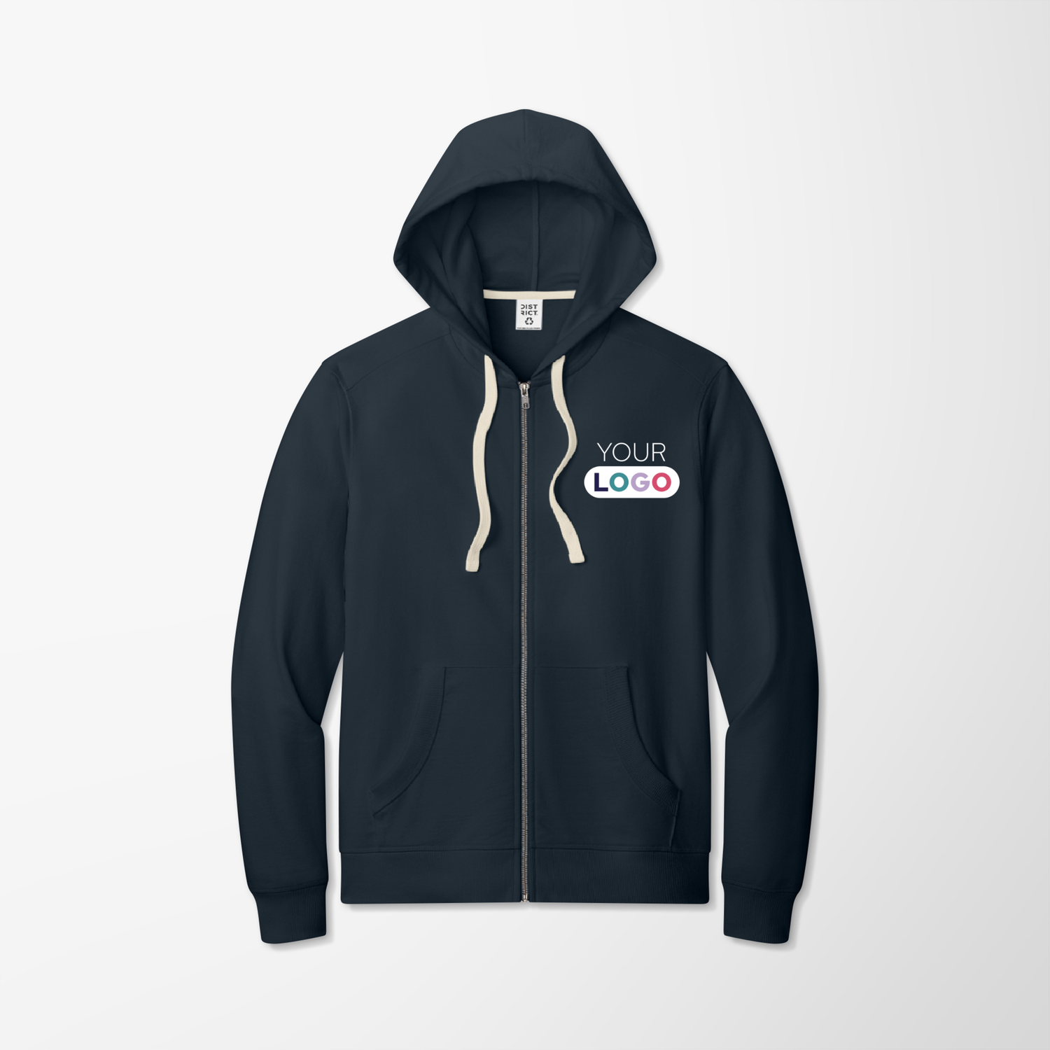 Custom District® Men's Full-Zip Re-Fleece™ Hoodie | Pens.com